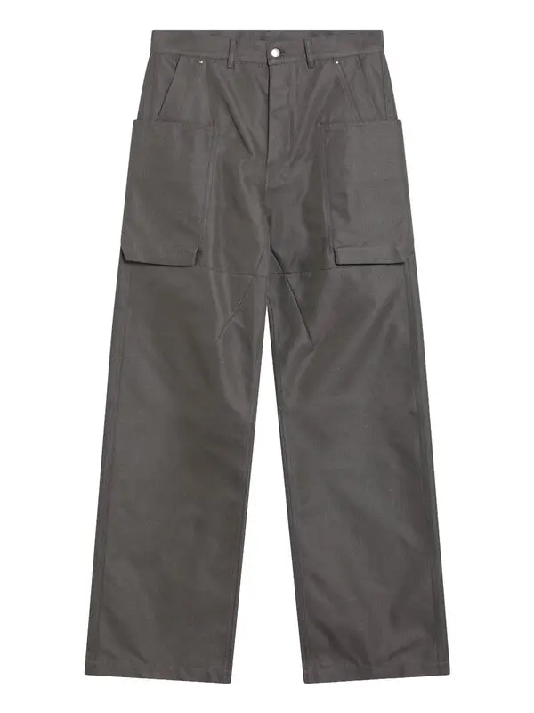 Rick Owens Dust-colored Cotton-blend Trousers - Gray