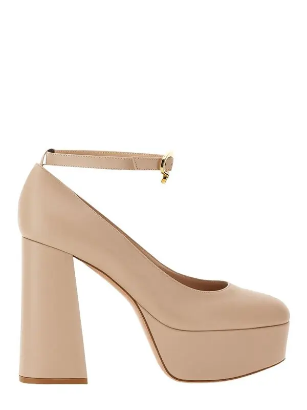 GIANVITO ROSSI Manila Leather Pumps - Cream