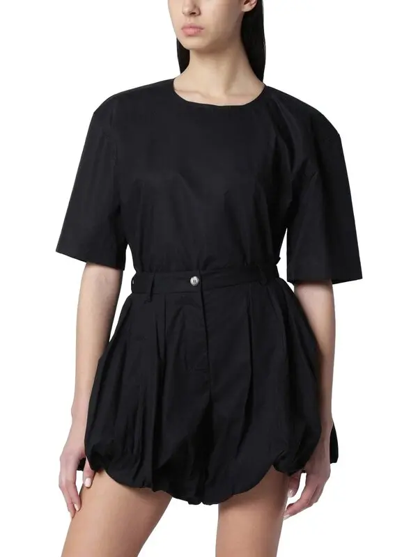 THELATEST Short-sleeve Cotton Top - Black