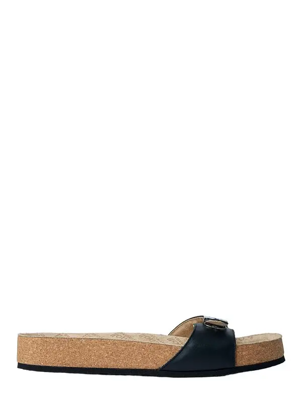 Balenciaga Scholl Strap Flat Sandals - Black