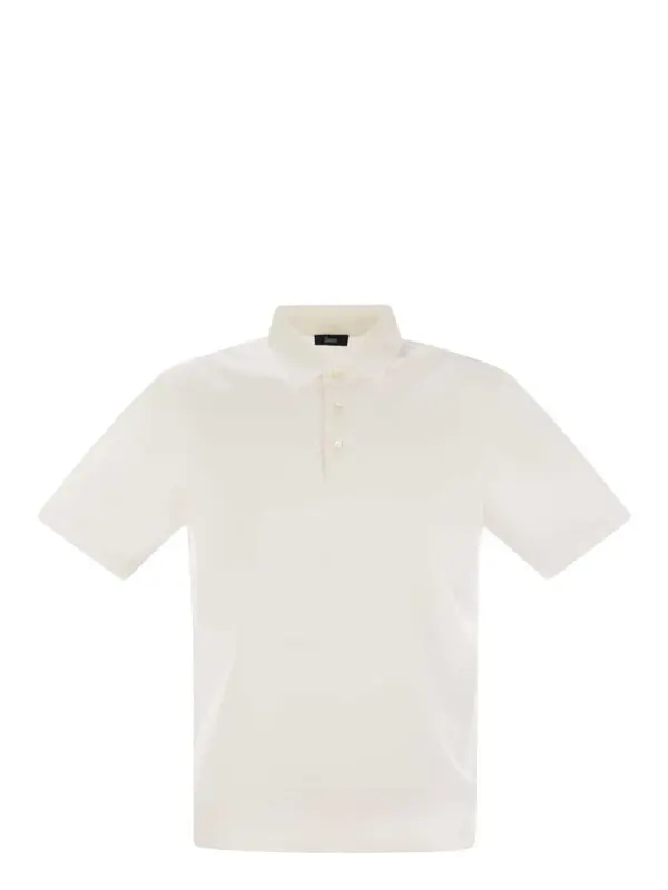 Herno Cotton Jersey Polo Shirt - White