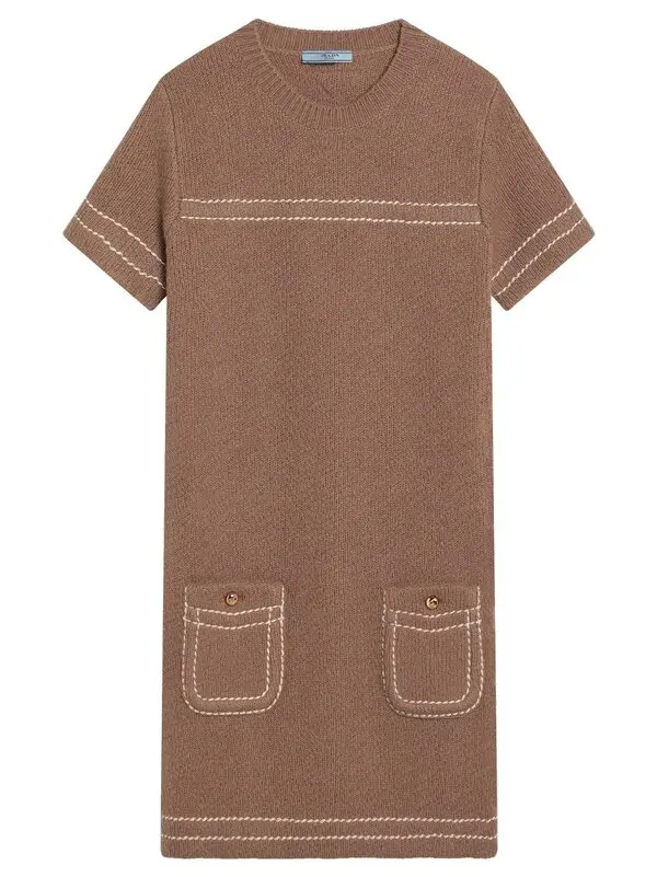 Prada Cashmere Short Dress - Brown