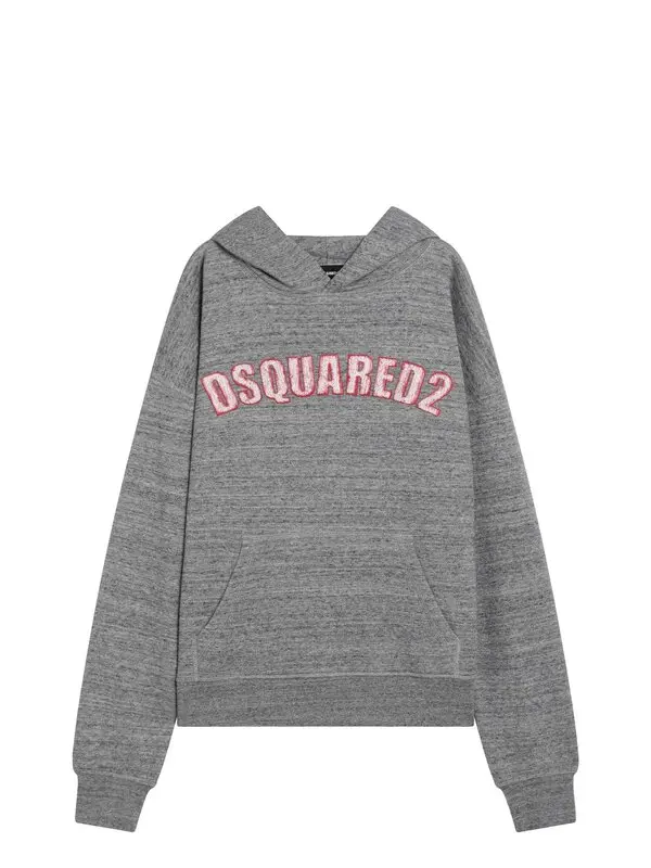 Dsquared2 Cotton Hoodie With Logo - Gray