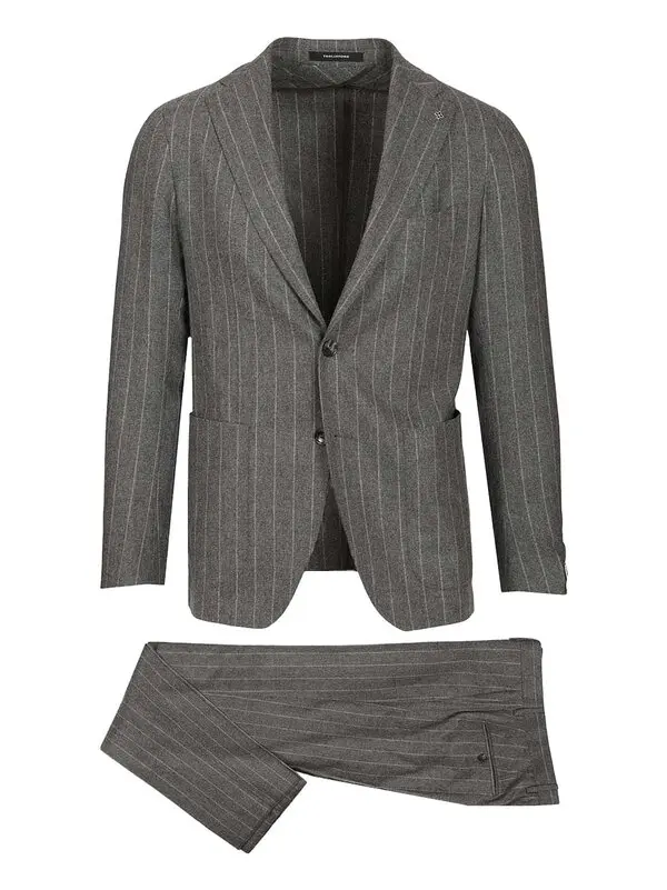 Tagliatore Montecarlo Pinstriped Suit - Gray