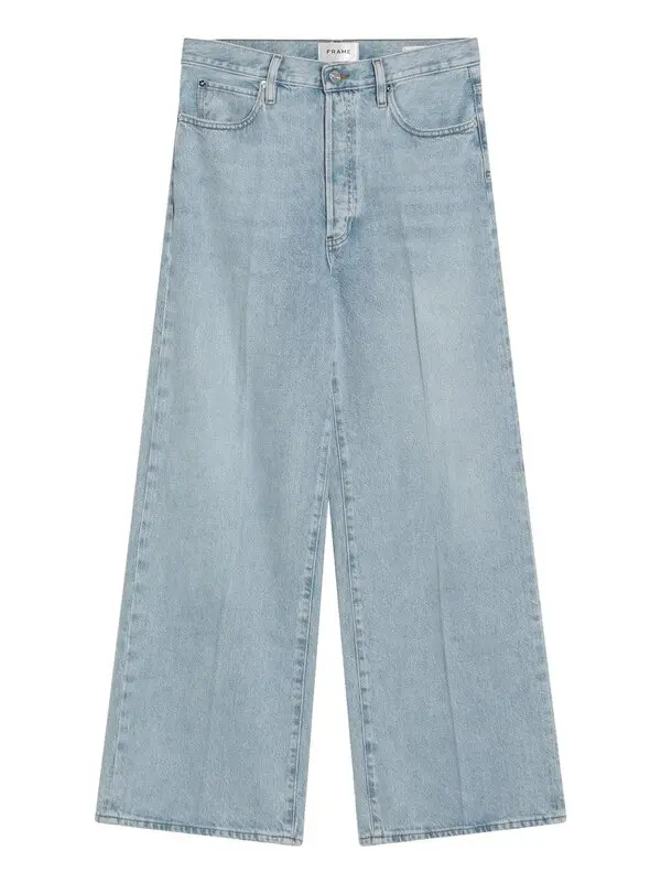 FRAME Organic Denim Low Baggy Wide Leg Jeans - Blue