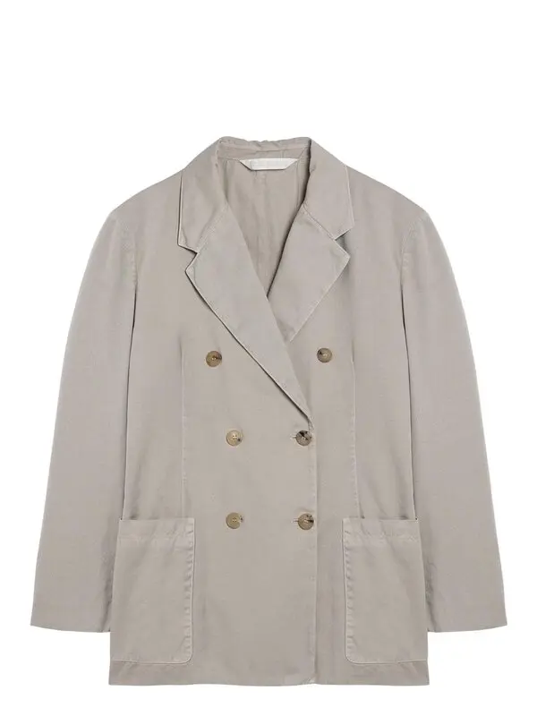 Palm Angels Cotton Double-breasted Jacket - Cream