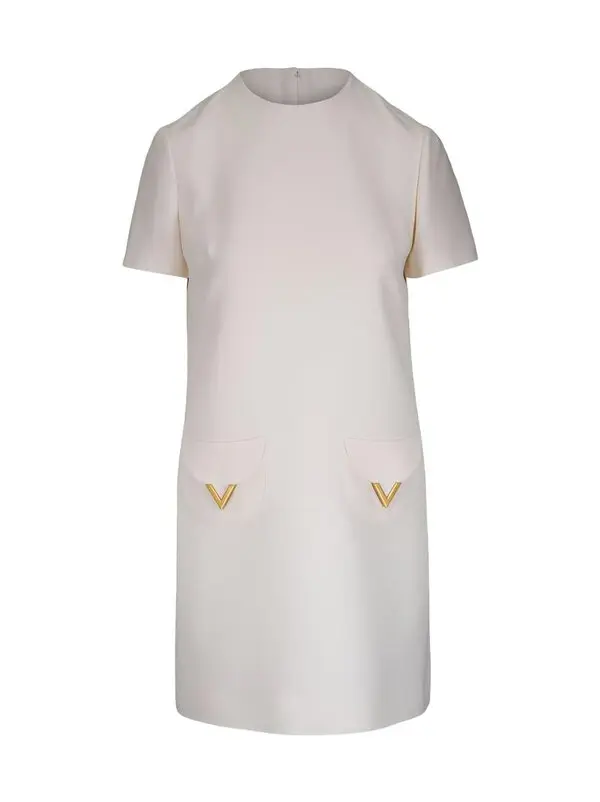 Valentino Garavani Vlogo Signature Wool And Silk Dress - Multicolor
