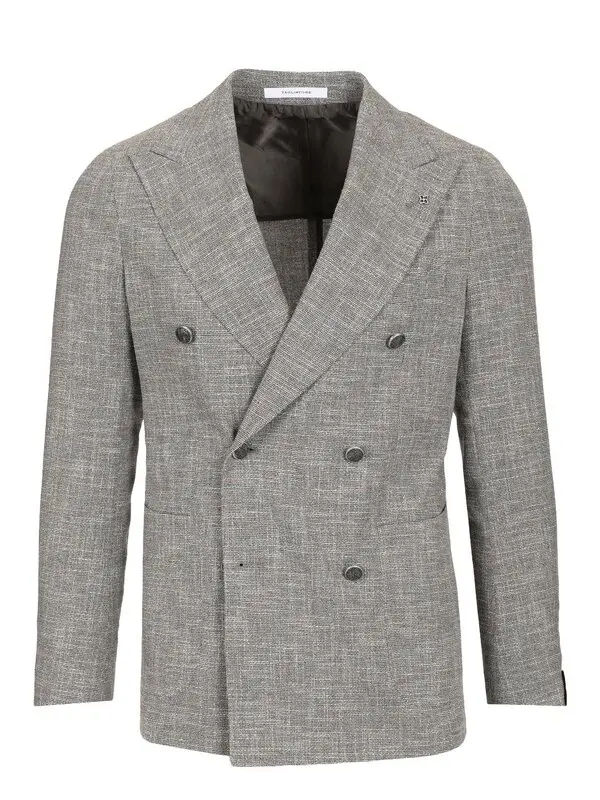 Tagliatore Double-breasted Herringbone Jacket - Gray