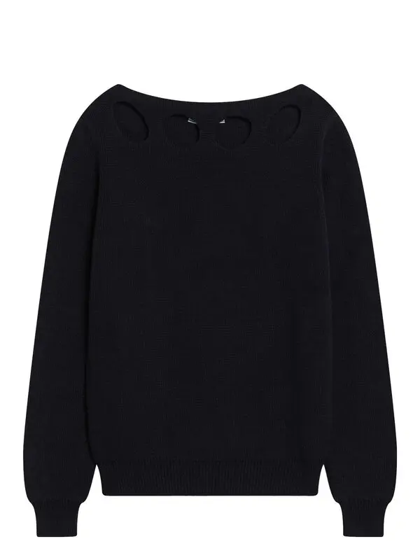 Prada Cotton Sweater With Geometric Details - Blue