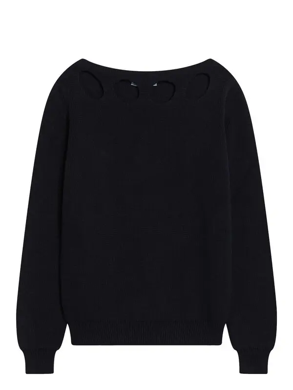 Prada Cotton Sweater With Geometric Details - Blue