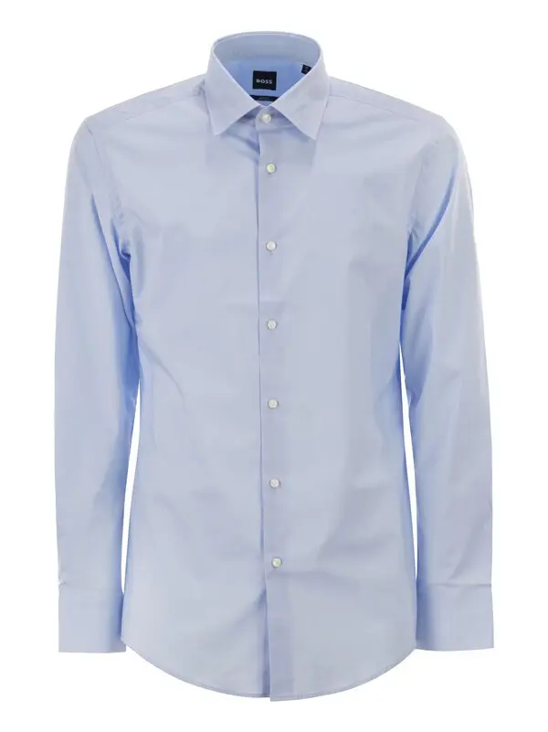BOSS Slim Fit Shirt In Stretch Cotton Poplin - Blue