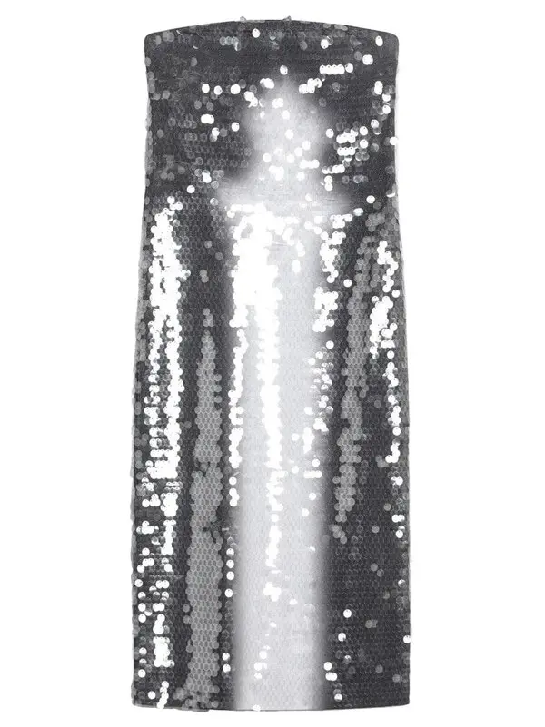 Sportmax Gradient Sequin Midi Dress - Silver