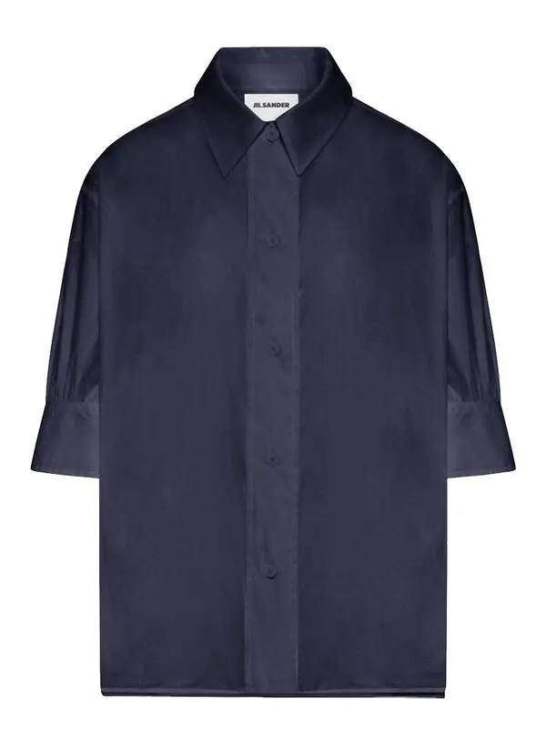 JIL SANDER Semi-transparent Cotton Shirt - Multicolor
