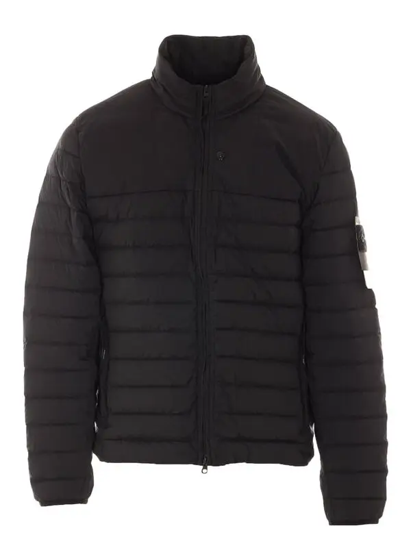 Stone Island Seamless Tunnel Nylon Logo Down Jacket - Black