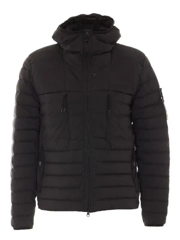 Stone Island Seamless Tunnel Nylon Logo Down Jacket - Black