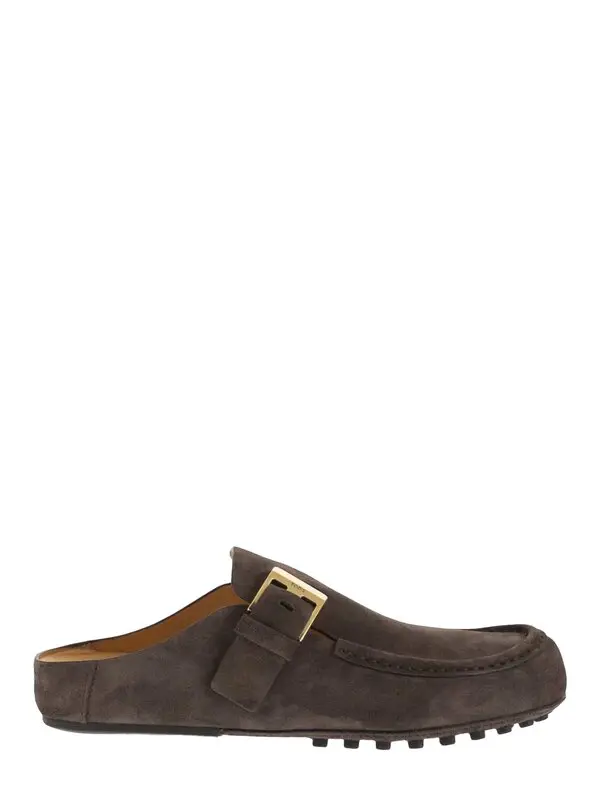 TOD'S Suede Sabot Moccasins - Brown