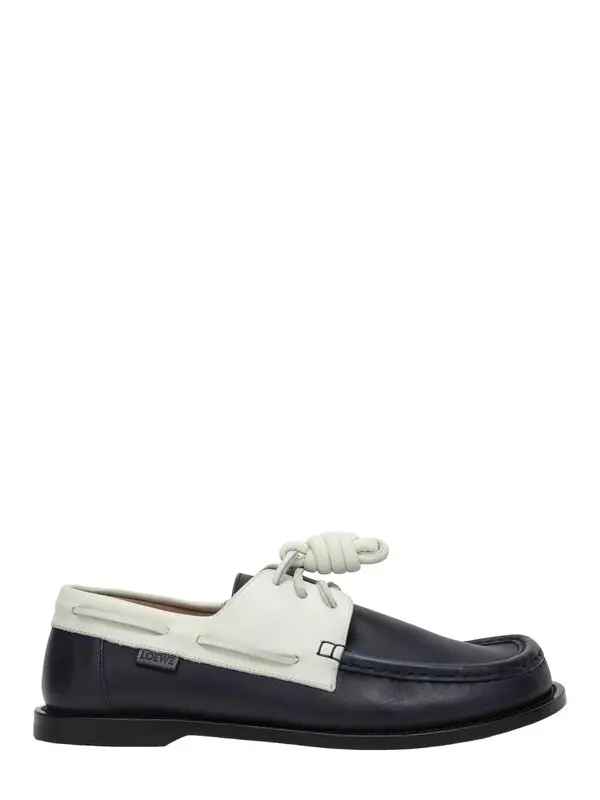 Loewe Leather Campo Boat Shoe - Blue