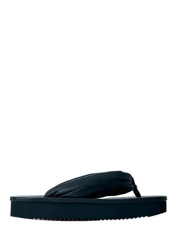 Rick Owens Hollywood Flip Flop Leather Sandals - Black