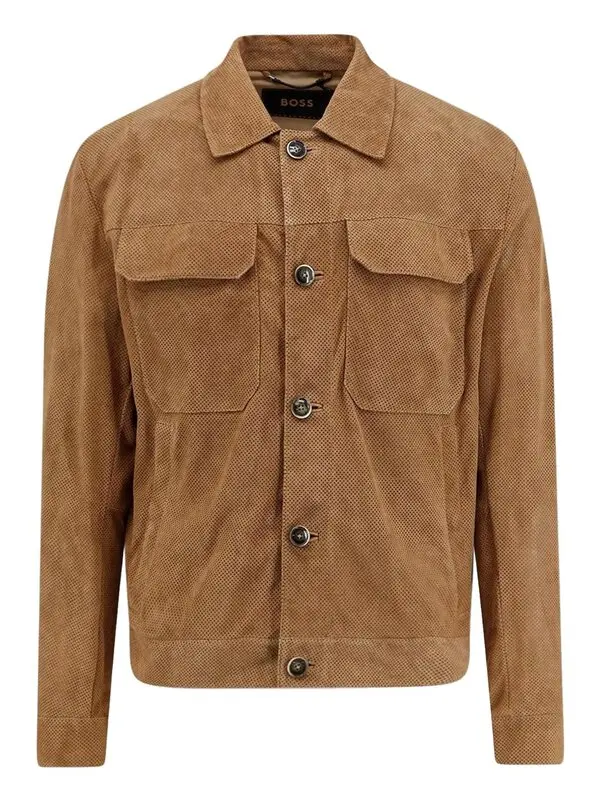 BOSS Perforated Suede Jacket - Multicolor