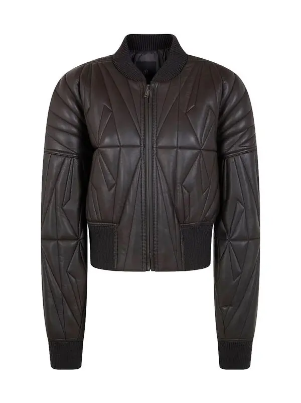 Moncler Rick Owens Leather Bomber Jacket - Multicolor