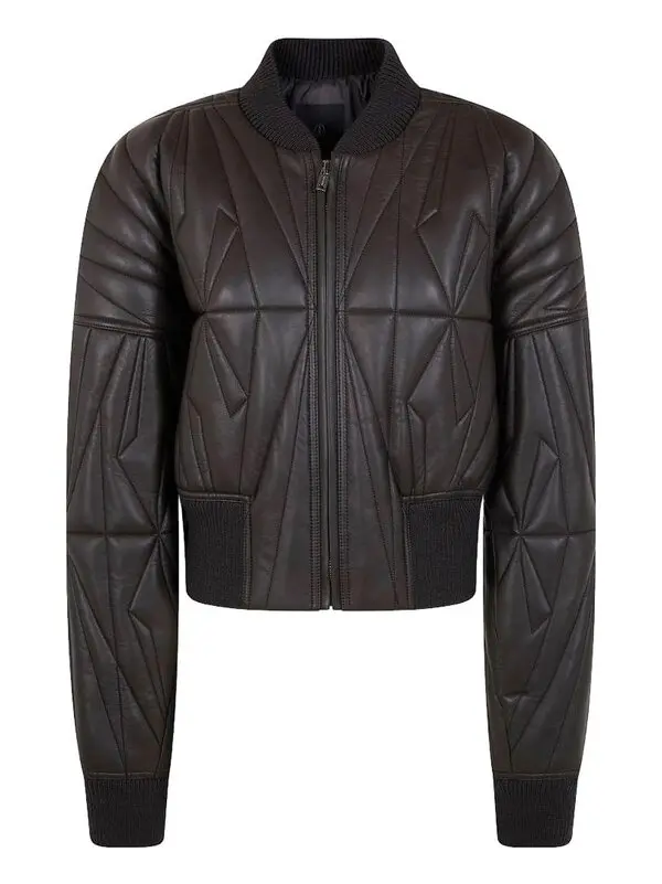 Moncler Rick Owens Leather Bomber Jacket - Multicolor