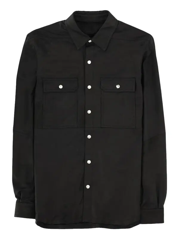 Rick Owens Leather Shirt Jacket - Black
