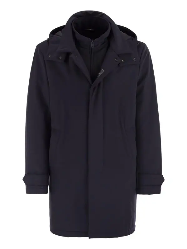 FAY Morning Coat Travel In Jersey Stretch - Blue