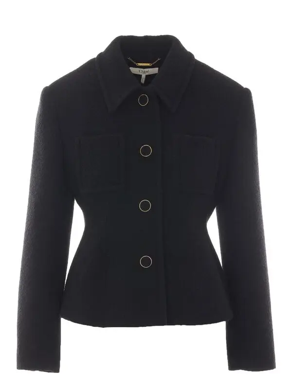 Chloé Wool Blend Tailored Jacket - Black