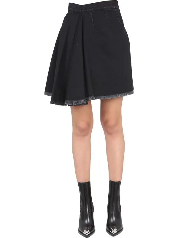 Alexander McQueen Asymmetrical Mini Skirt - Black