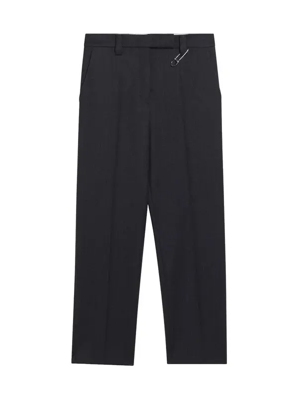 Prada Virgin Wool Tailored Trousers - Gray