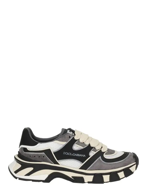 Dolce & Gabbana Paneled Mesh Detail Sneakers - Gray