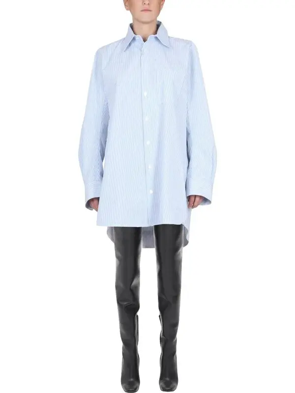 Bottega Veneta Striped Curved Back Shirt - Multicolor