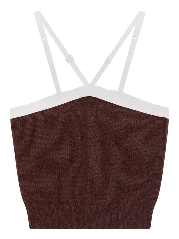 Prada Cashmere And Wool Knit Top - Brown