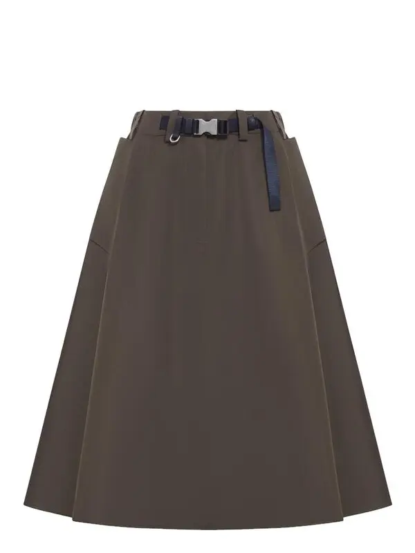 Prada Wide Skirt In Technical Canvas - Green