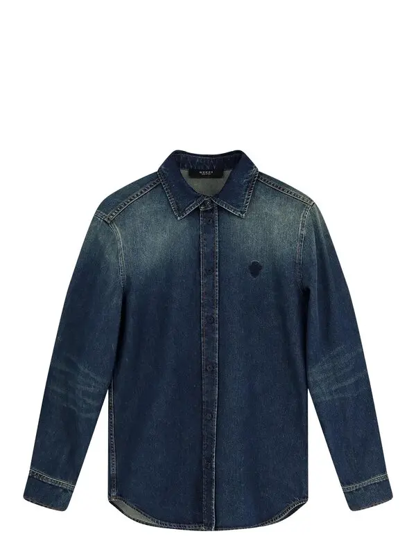 Gucci Certified Washed Cotton Denim Shirt - Blue