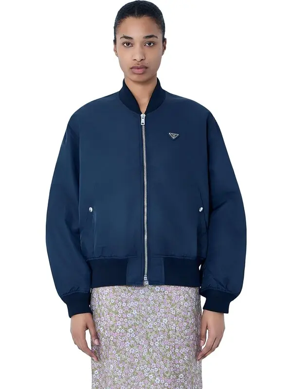 Prada Zip-up Bomber Jacket - Blue