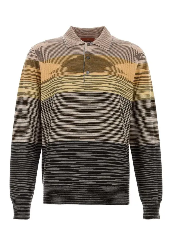 Missoni Embroidered Wool Polo Shirt - Multicolor