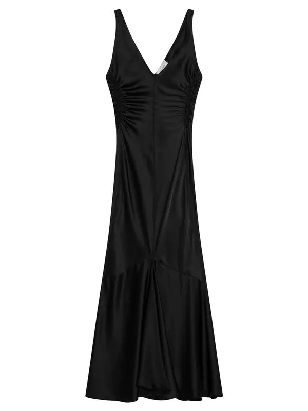 Sportmax Satin Long Dress - Black