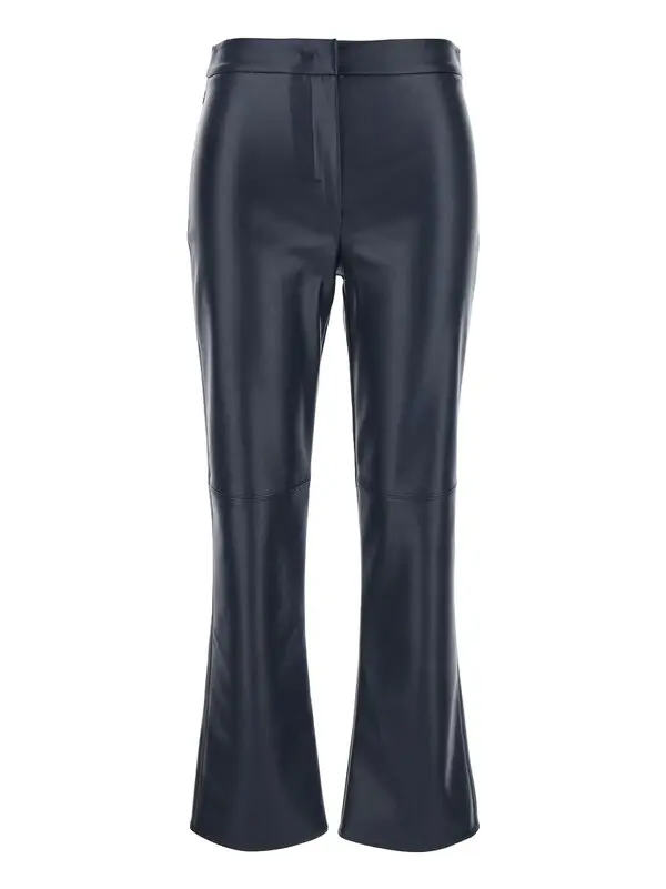 Max Mara S 'sublime' Dark Blue Pants With Flared Leg In Eco Leather - Multicolor