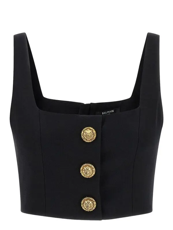Balmain Wool Brassiere Top - Multicolor