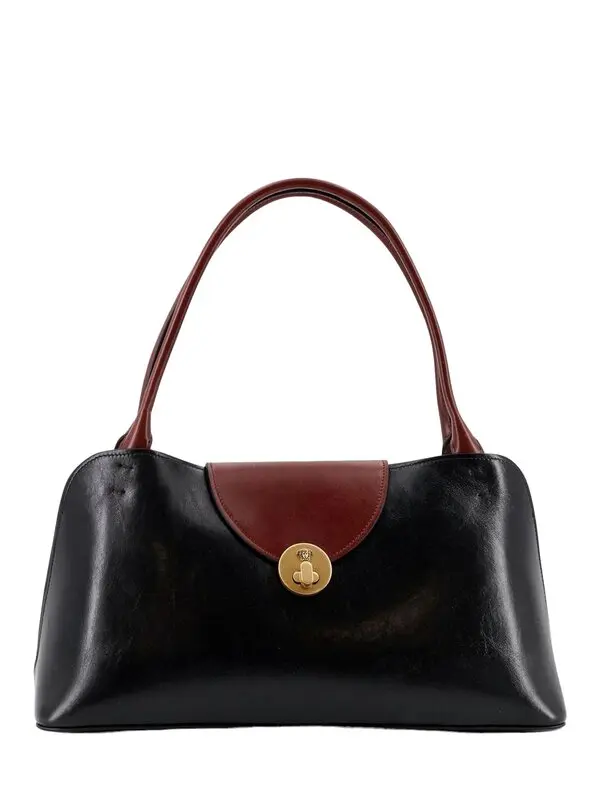 Versace Vivian Leather Shoulder Bag - Black