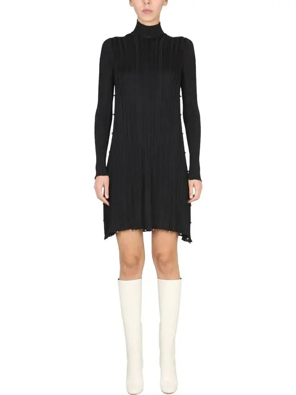 Bottega Veneta Plissé Dress - Black