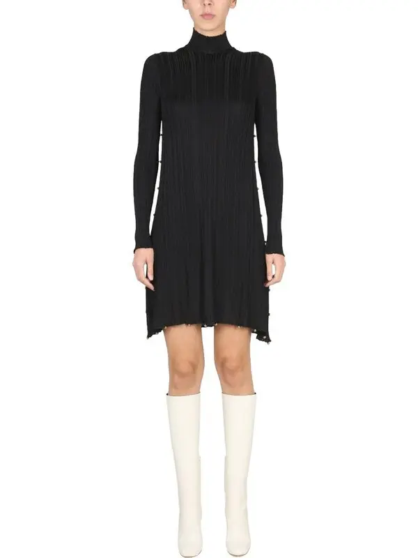 Bottega Veneta Plissé Dress - Black