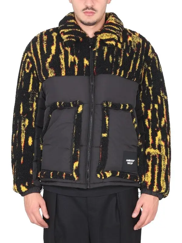 AMBUSH Printed Fleece Puffer Jacket - Yellow