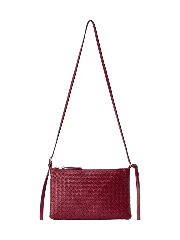 Bottega Veneta Intrecciato Piccolo Medium Pouch - Red