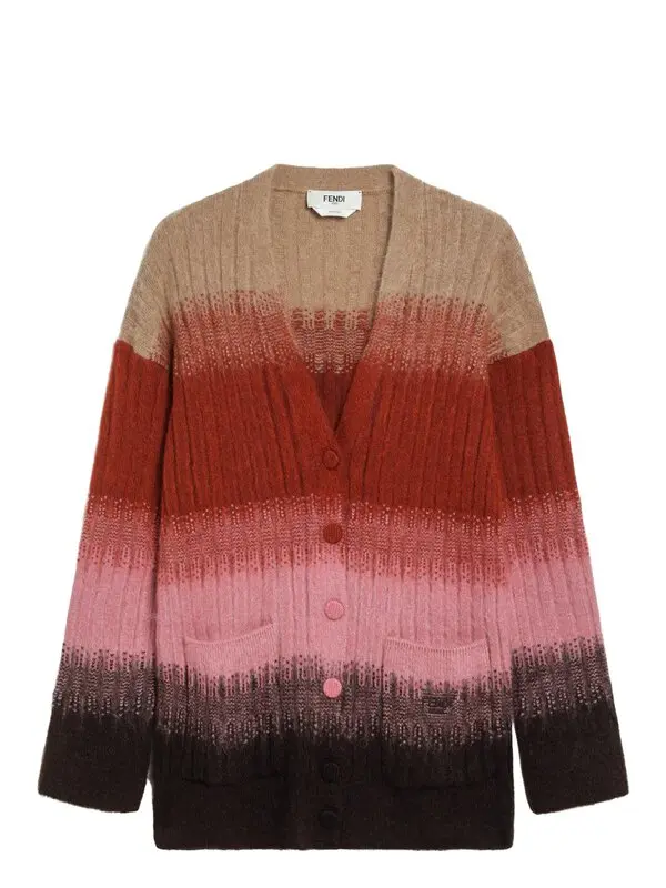 Fendi Mohair And Wool Cardigan - Brown