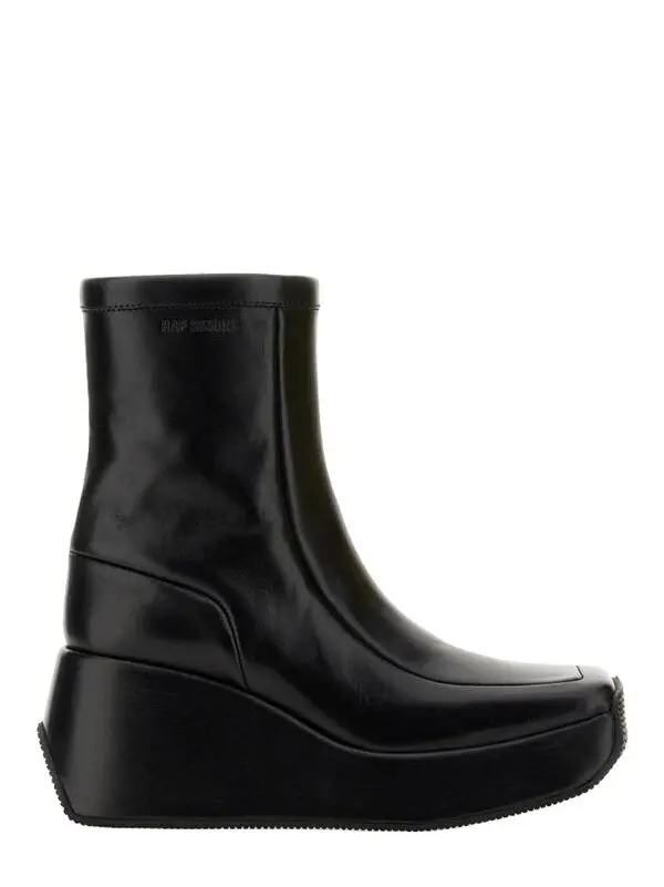 Raf Simons Square Toe Ankle Boot - Black