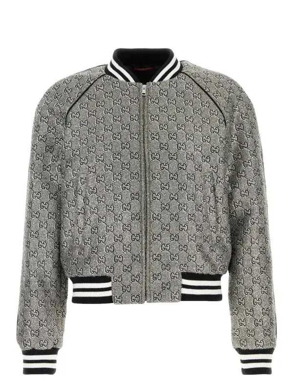 Gucci Embellished Tweed Bomber Jacket - Multicolor