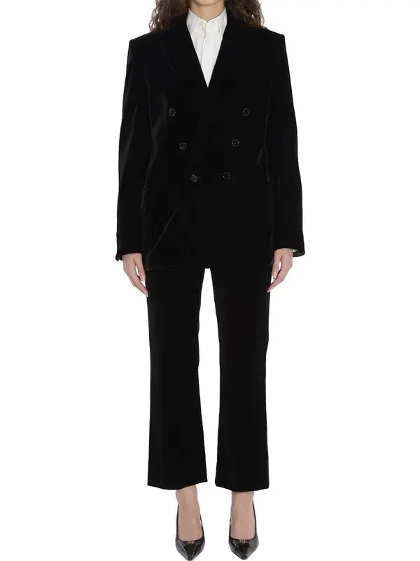 Saint Laurent Velvet Double-breasted Jacket - Multicolor