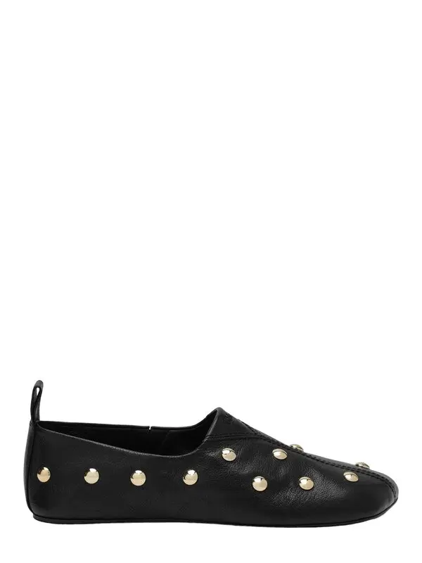 Chloé Rita Ballerinas In Studded Leather - Black